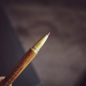 Runic Pen Engraved Mahogany and Brass Black Gel Ink Ideal Gift for D&D ...