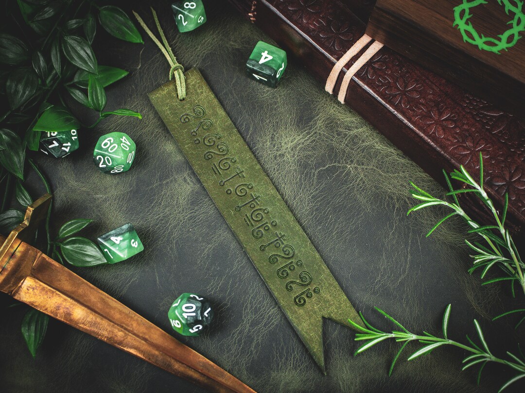 Adventurer's Bookmark Embossed Moss Green Leather Bookmark Ideal Gift ...