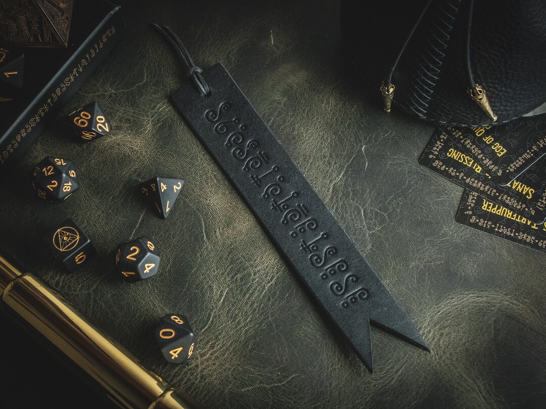 Adventurer's Bookmark - Embossed Black Leather Bookmark - Ideal Gift ...