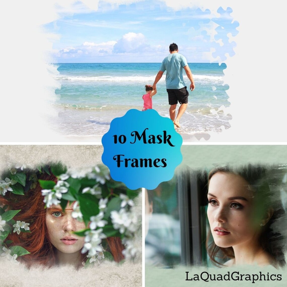 10 Clipping Mask, Mask Frames, Png Frame, Watercolor Portrait Masks, Watercolor Png Overlays ...