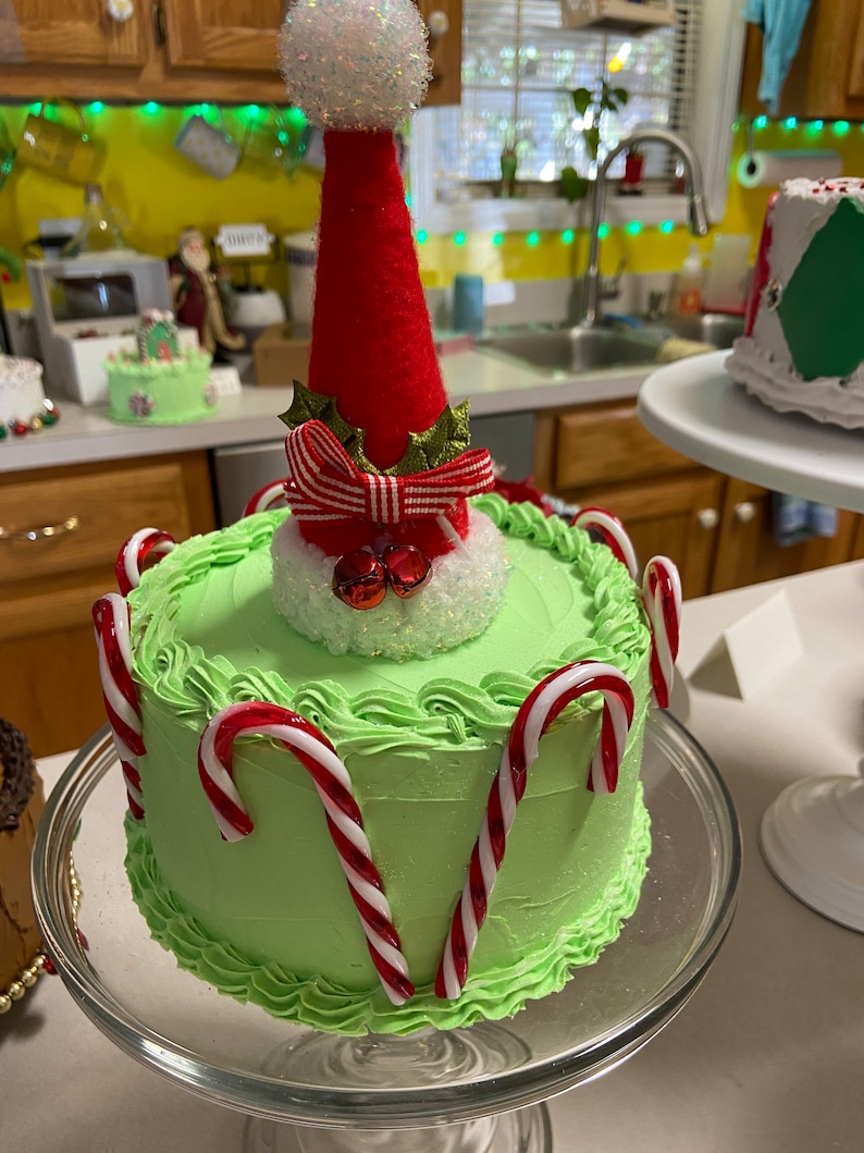 Fake Candy Cane/hat Cake - Etsy