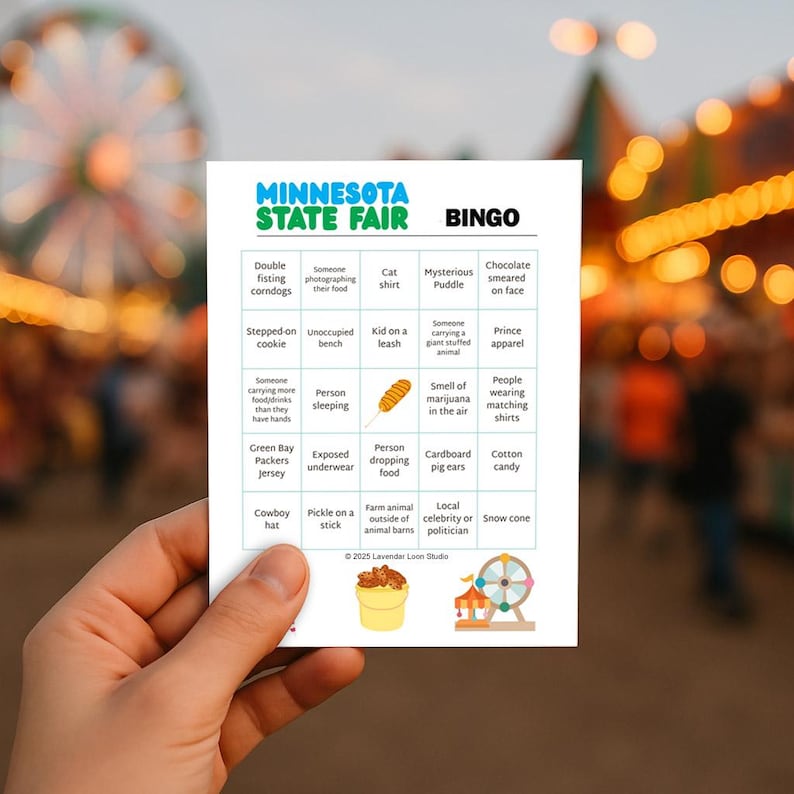 Minnesota State Fair Bingo Printable | Fun Game for MN Fairgoers ...