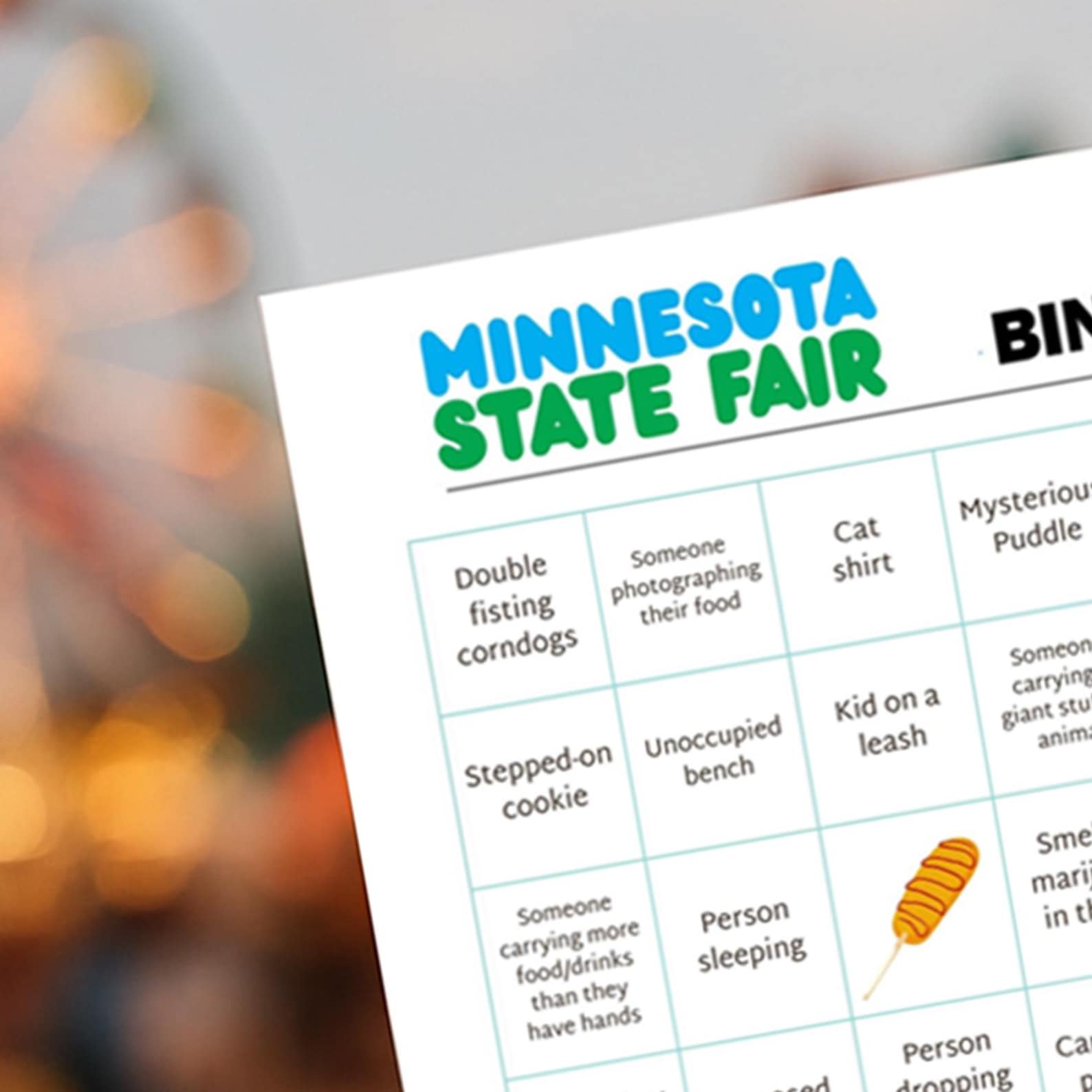 Minnesota State Fair Bingo Printable | Fun Game for MN Fairgoers ...