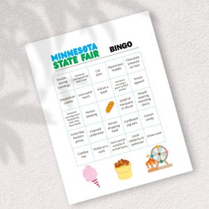 Minnesota State Fair Bingo Printable | Fun Game for MN Fairgoers ...