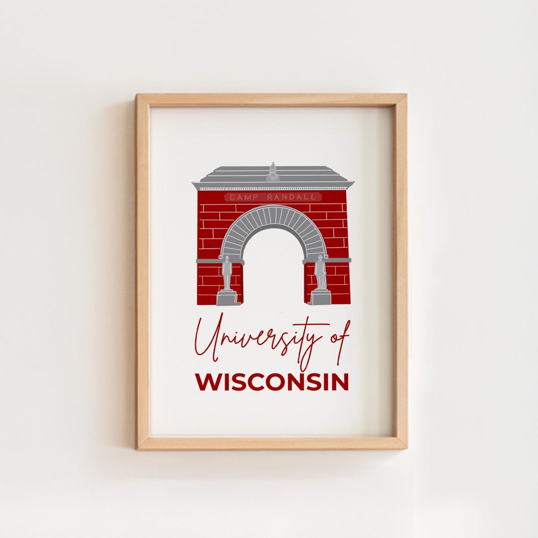 University of Wisconsin Wall Art for Dorm | Printable Red & White ...