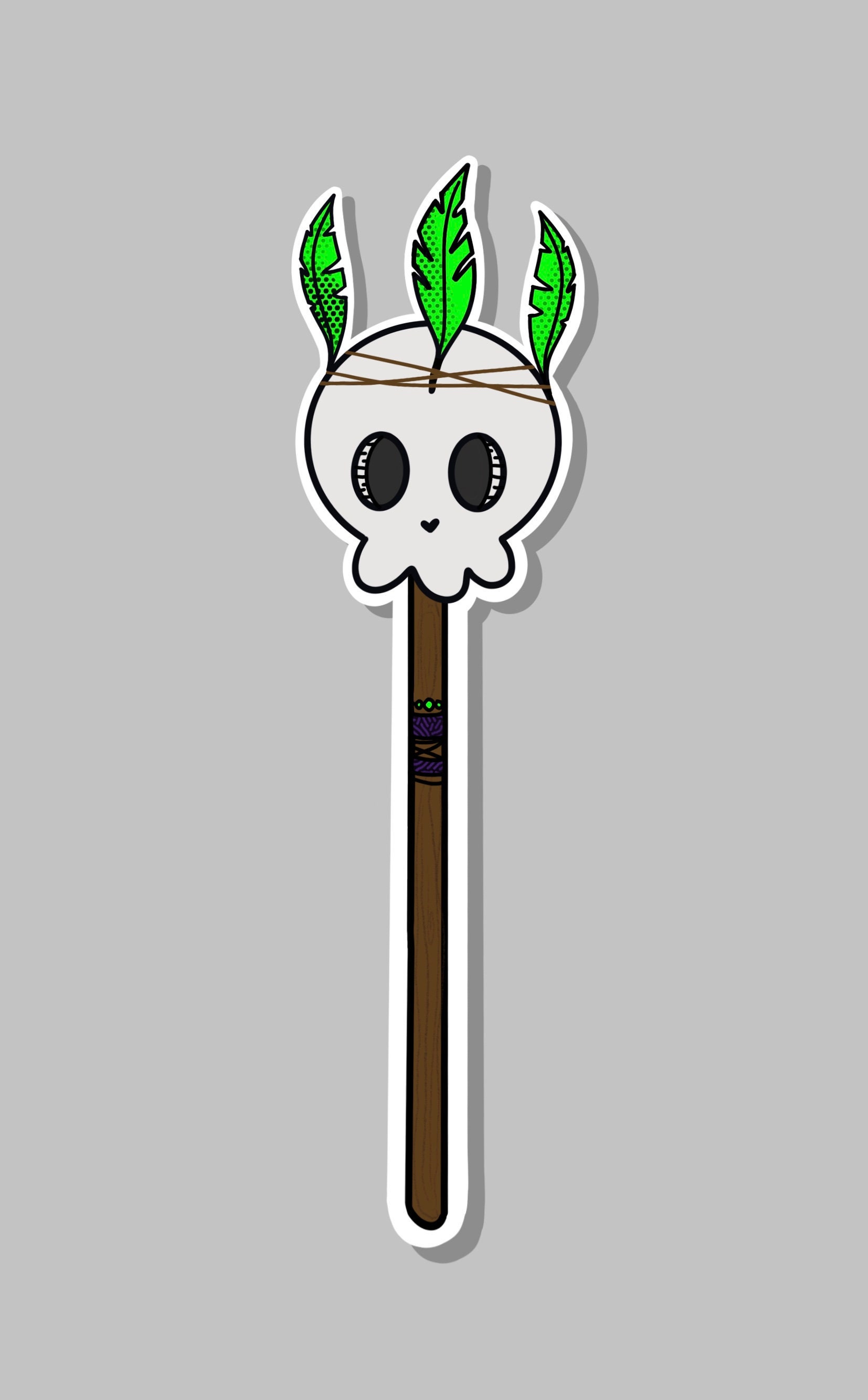 Skull Staff Sticker - Etsy