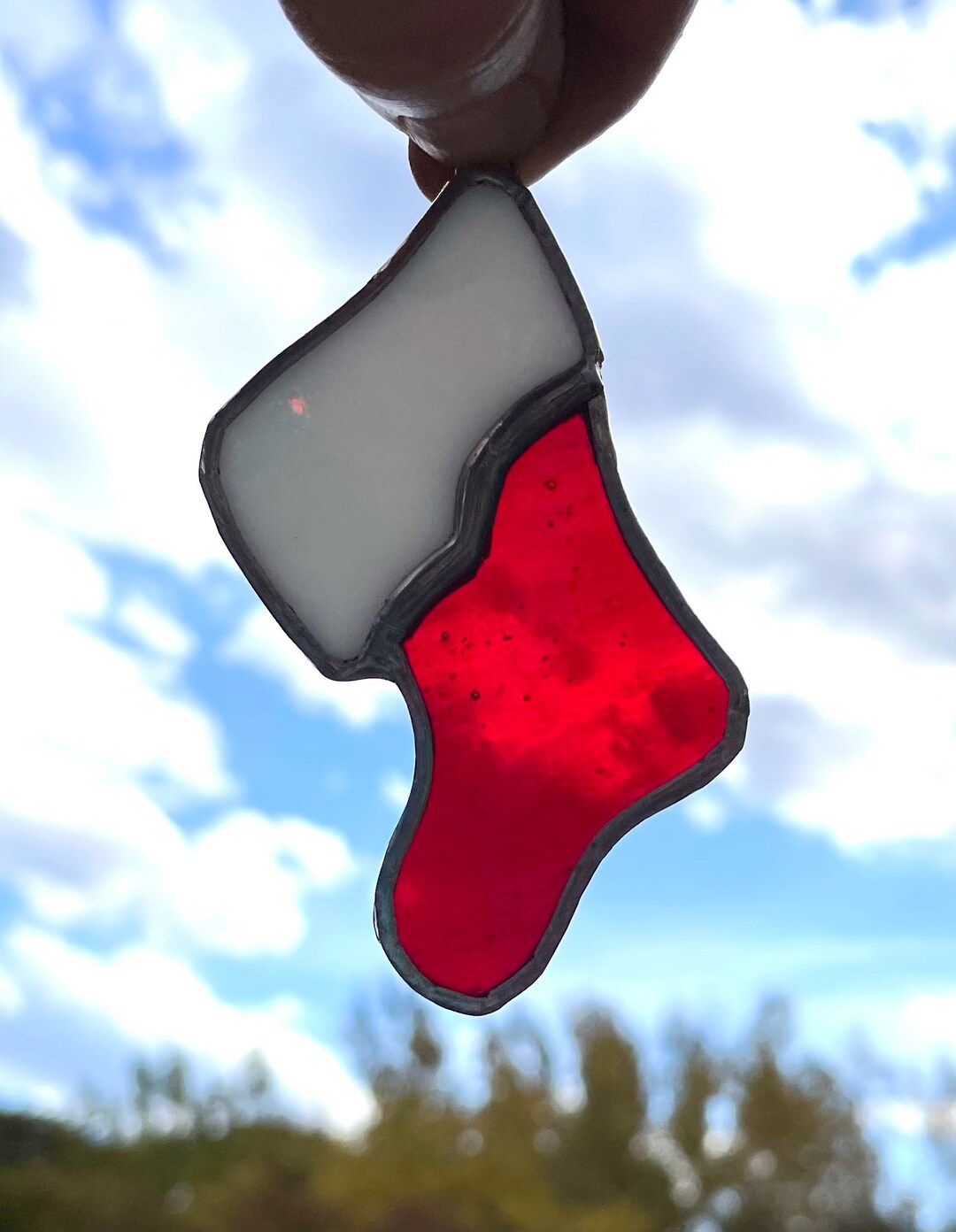 Stained Glass Christmas Stocking Ornament - Etsy