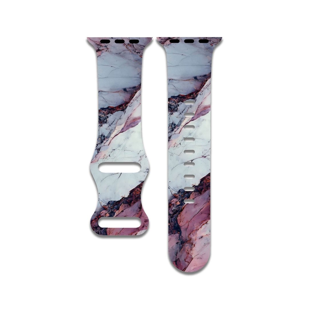 Marbled Silicone Smart Watch Band Compatible With Apple Watch Series 1 ...