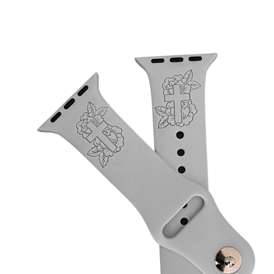 Floral Cross, Faith Watch Band Compatible With Apple Watch Series 1-9 ...