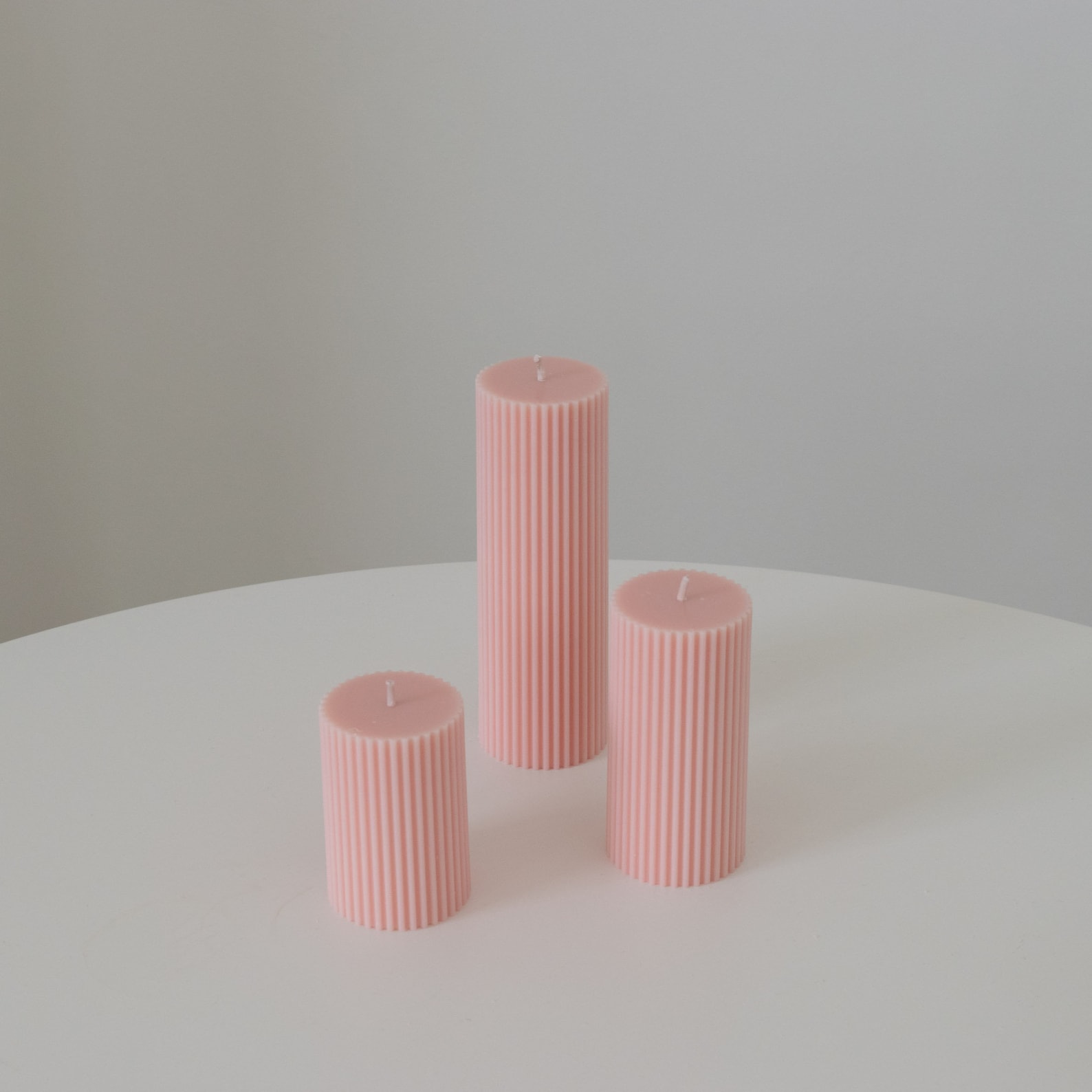 Pastel Ribbed Candles / Column Ribbed Candle / Table Candle / - Etsy