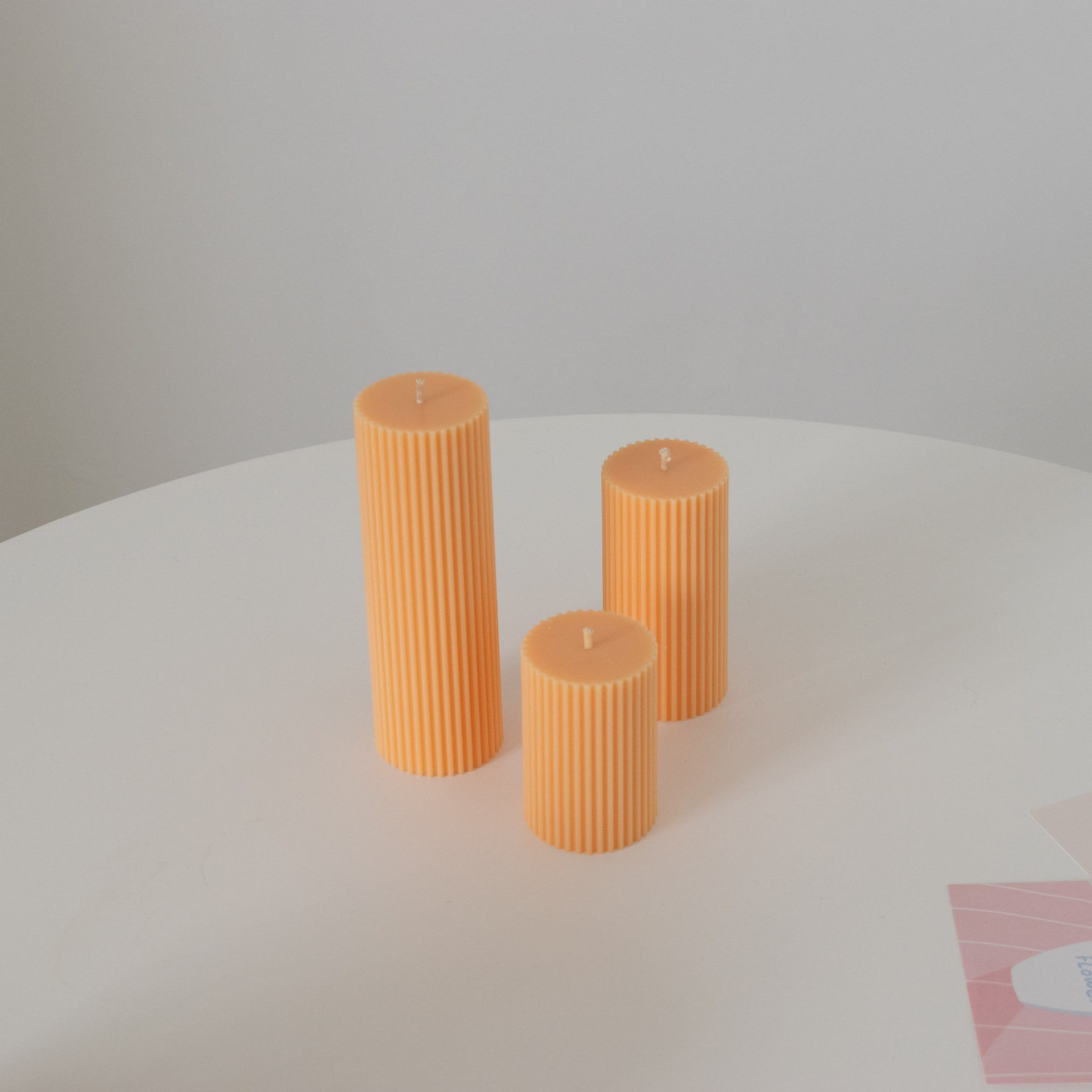 Pastel Ribbed Candles / Column Ribbed Candle / Table Candle / - Etsy
