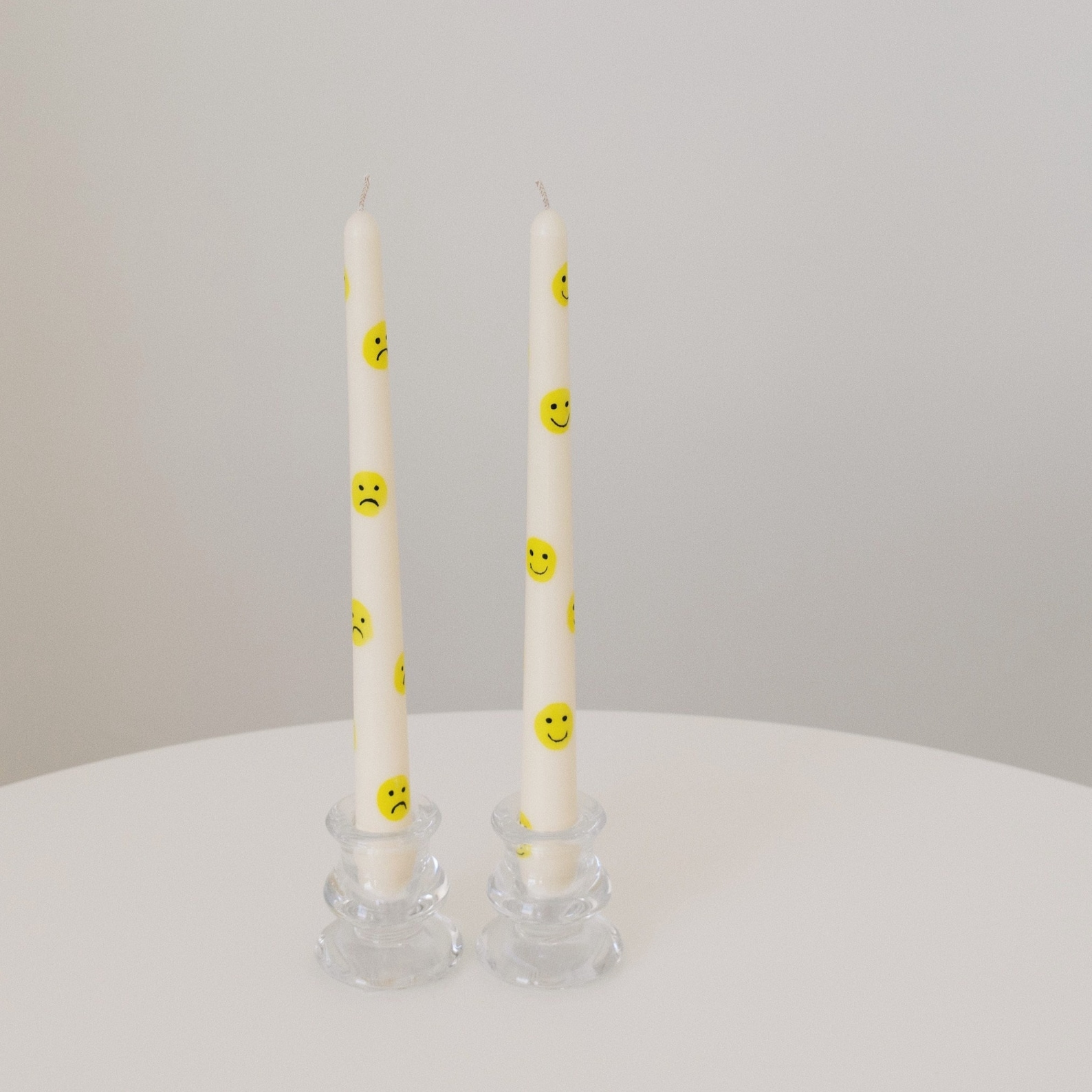 Smiley Tapered Candles / Hand-painted Taper Candle / Preppy - Etsy