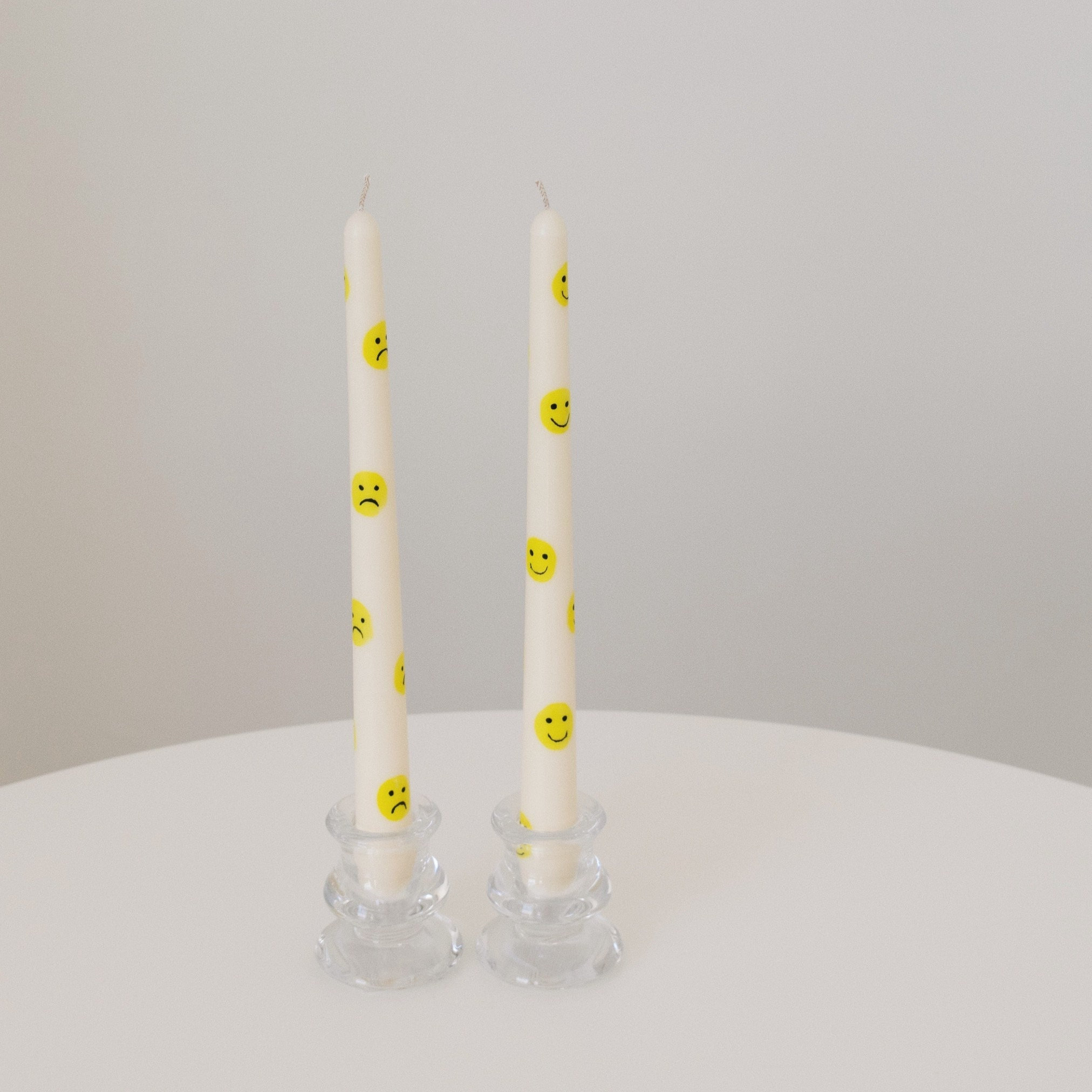 Smiley Tapered Candles / Hand-painted Taper Candle / Preppy - Etsy