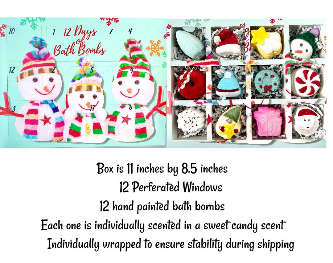 Bath Bomb Advent Calendar. Christmas Bath Bombs Mini Bath Bombs. Unique ...