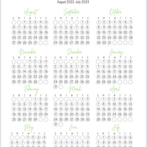 Homeschool Attendance Sheet AUGUST 2023 JULY 2024 Print It or iPad ...