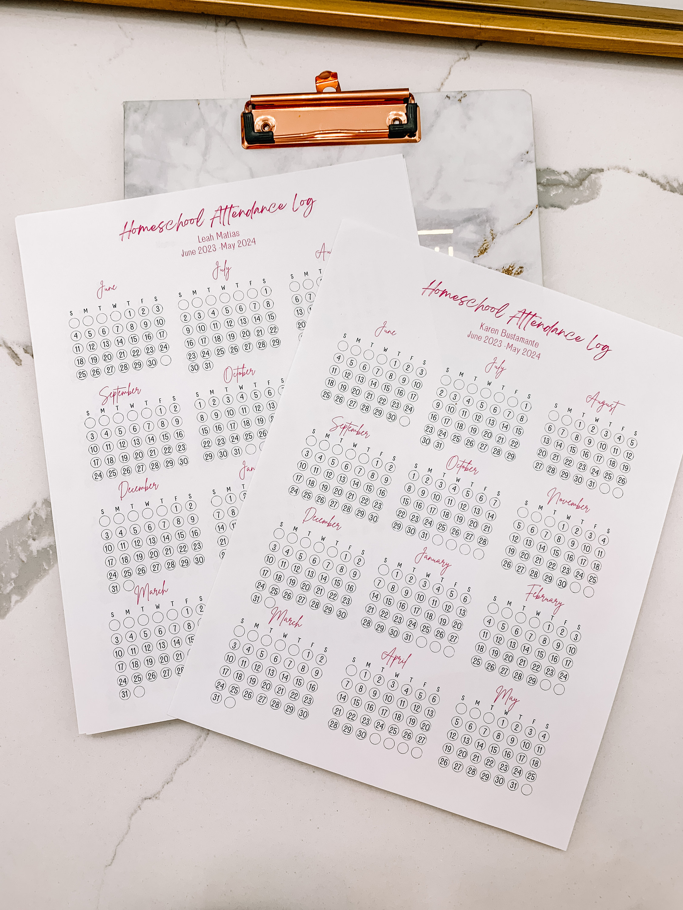 NOT CURRENT- Homeschool Attendance Log June 2023-may 2024 Printable or ...