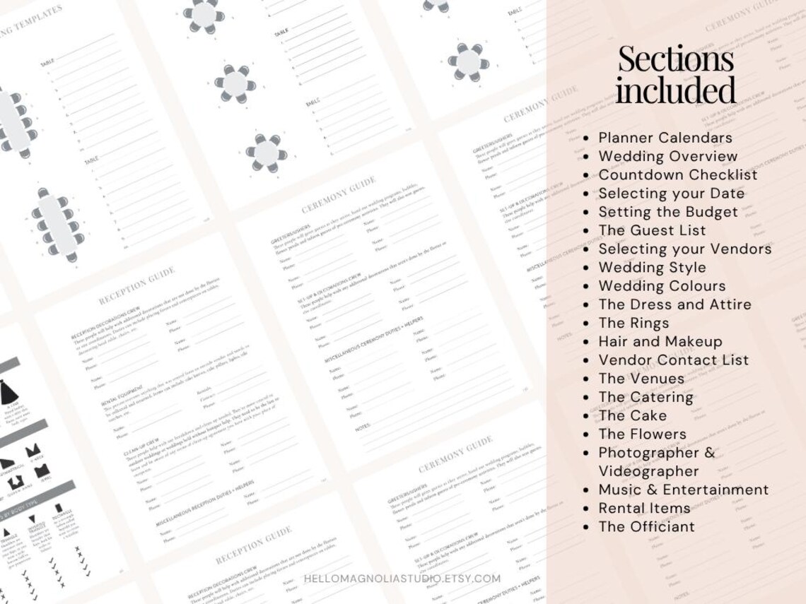 Wedding Planning Guide Printable, Wedding Day Planner, Wedding Planning ...
