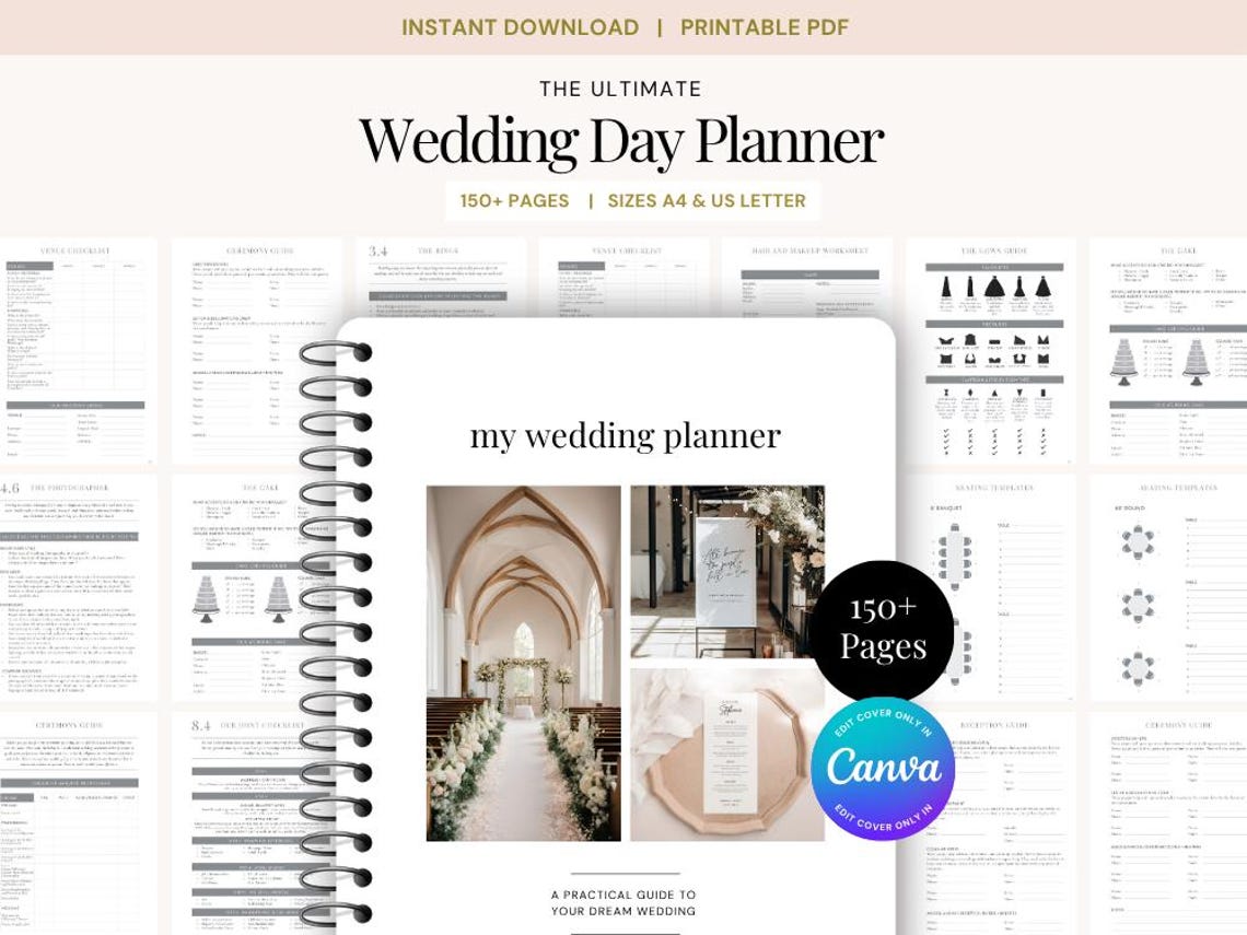 Wedding Planning Guide Printable, Wedding Day Planner, Wedding Planning ...