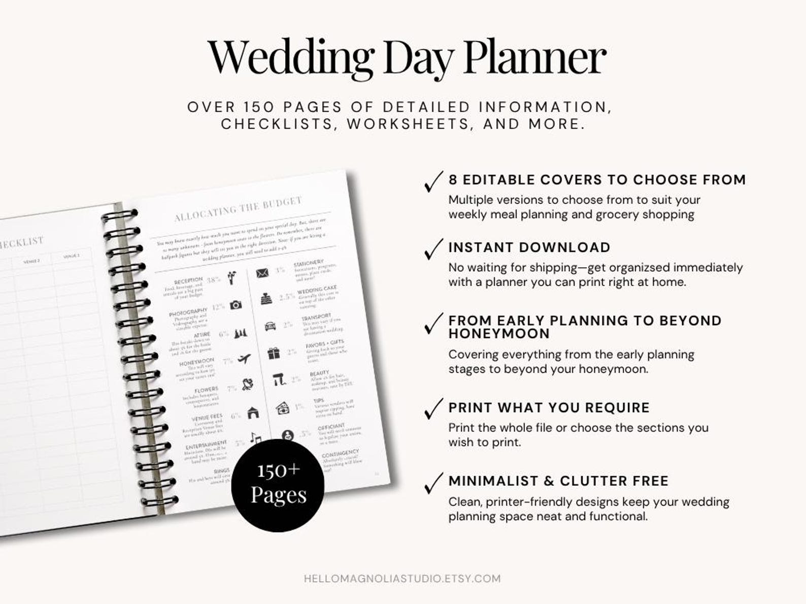 Wedding Planning Guide Printable, Wedding Day Planner, Wedding Planning ...