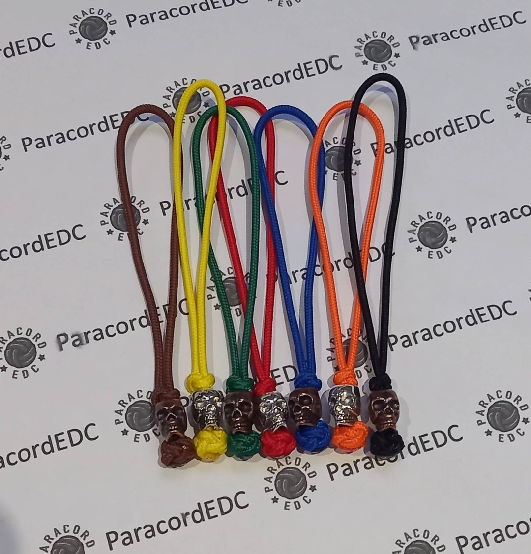 4x Zipper Pullers in a Choice of 8 Colours and 2 Skull Bead Colours ...