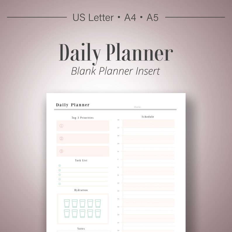Daily Planner Task List Printable Planner Daily Organizer Etsy