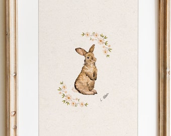 Bunny art print | Etsy