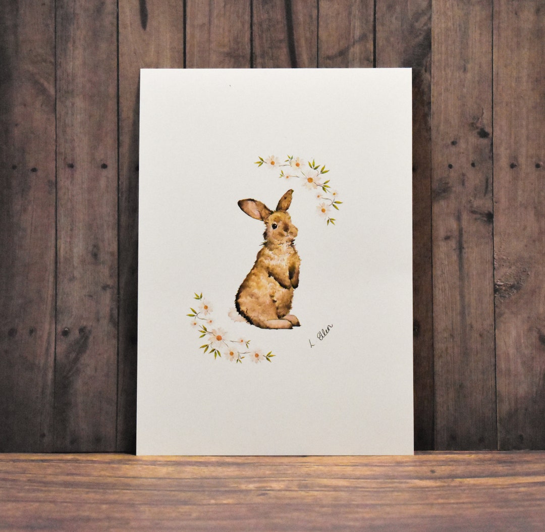 Bunny Rabbit Watercolour Art Print - Etsy