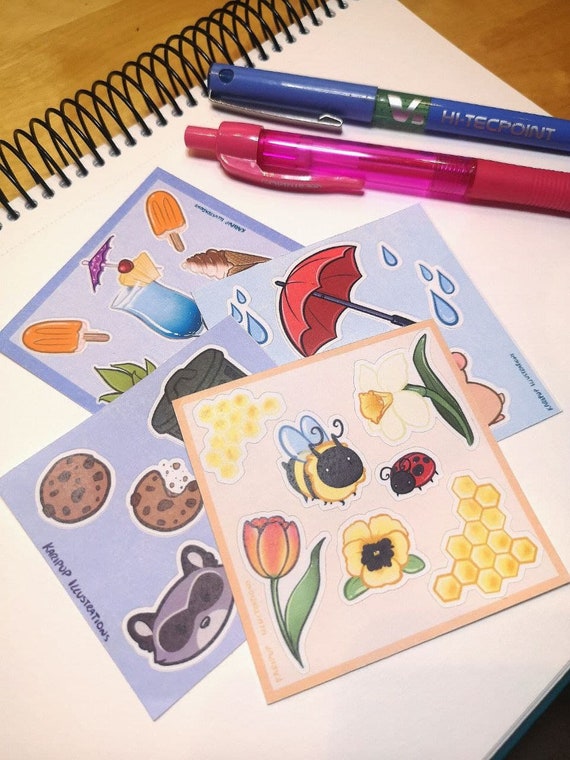 Sample Mini Sticker Sheets Sweet Summertime Fun City Trash - Etsy