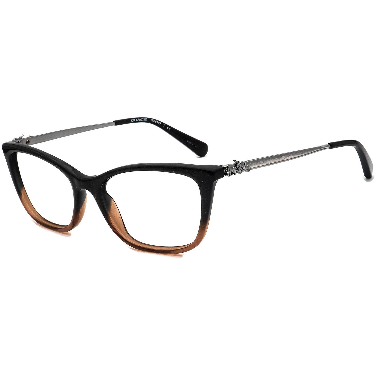 Coach Eyeglasses HC6107 5475 Black Amber Glitter Gradient | Etsy