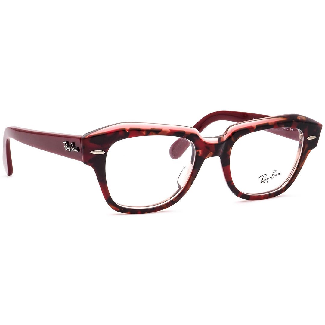 Ray-ban Women's Eyeglasses RB 5486 State Street 8097 Havana on Transparent Purple Square Frame ...