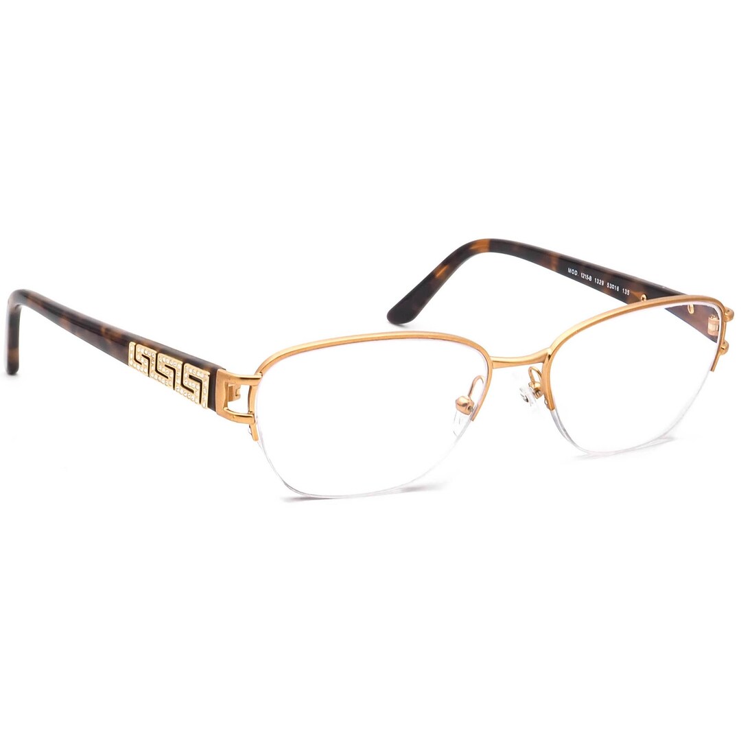 Versace Women's Eyeglasses MOD. 1215-B 1329 Matte Gold/havana Half Rim ...