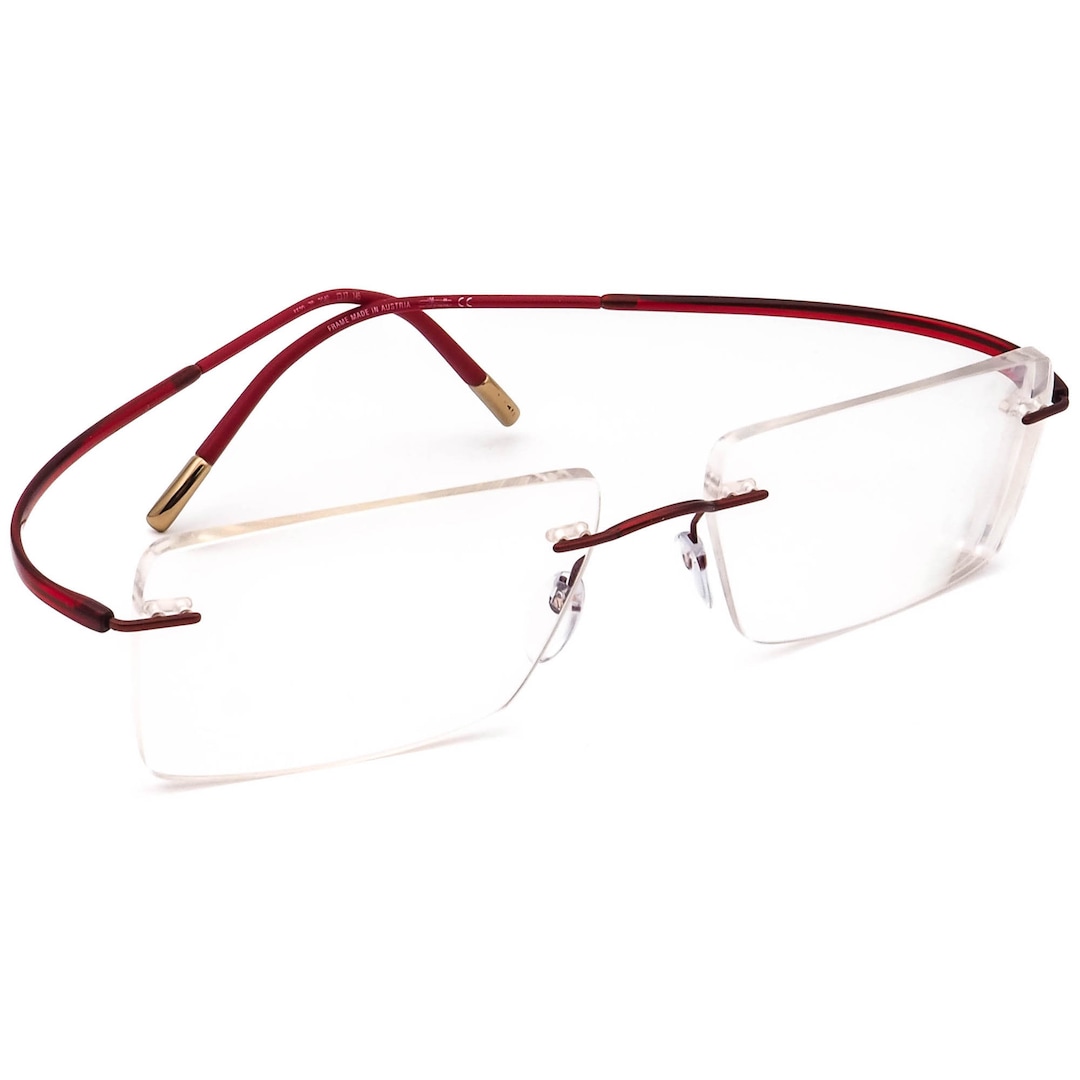Silhouette Eyeglasses 5523 70 3040 Titan Red Rimless Frame Austria 5517 ...