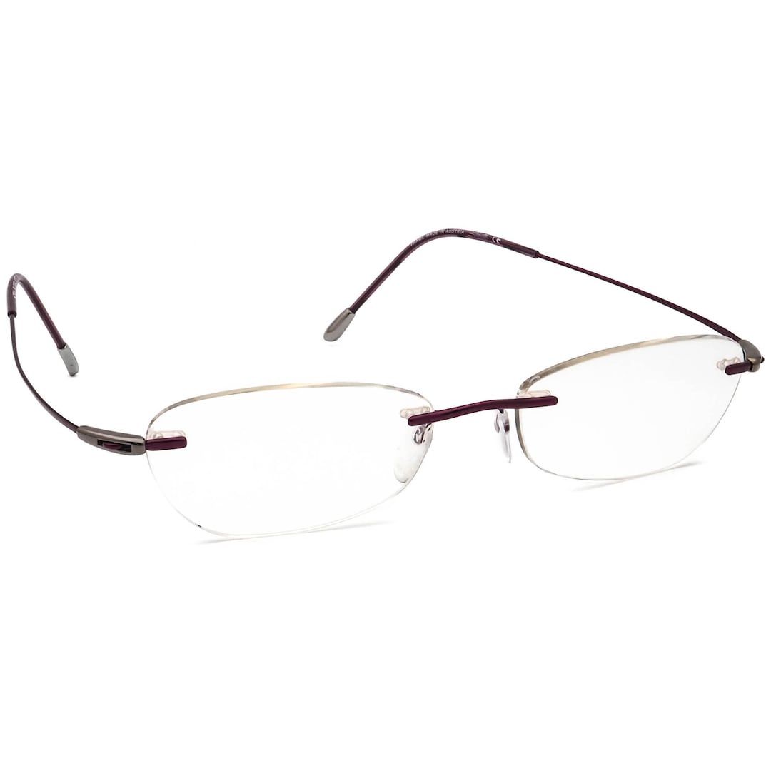 Silhouette Women's Eyeglasses 7554 40 6053 Titan Purple Rimless Frame ...