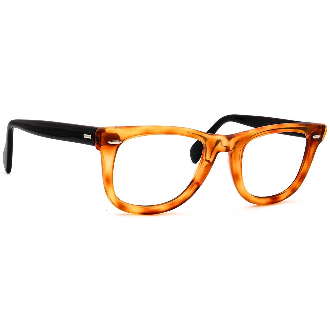 Titmus Vintageeyeglasses Waverly 4x5 1/2 Light Brown Havana Square ...