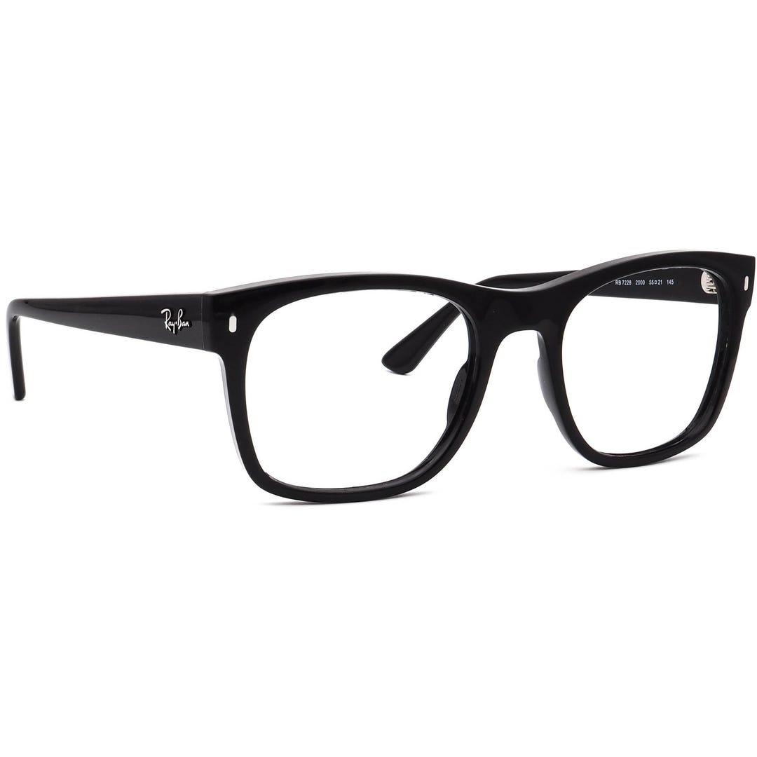Ray-ban Eyeglasses RB 7228 2000 Polished Black Square Frame 55[]21 145 ...