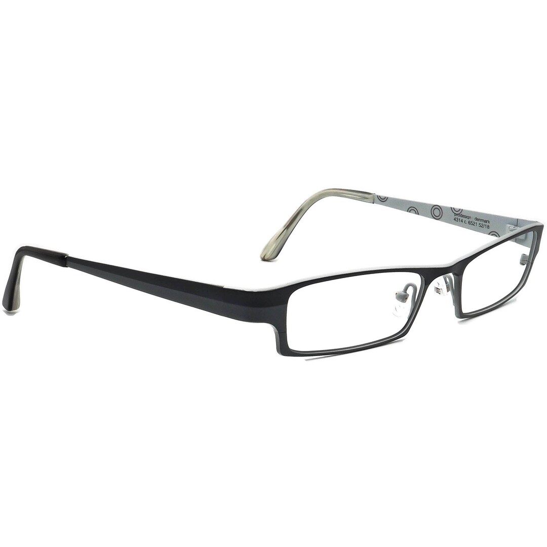 Prodesign Denmark Eyeglasses 4314 C.6521 Gray Rectangular Metal Frame ...