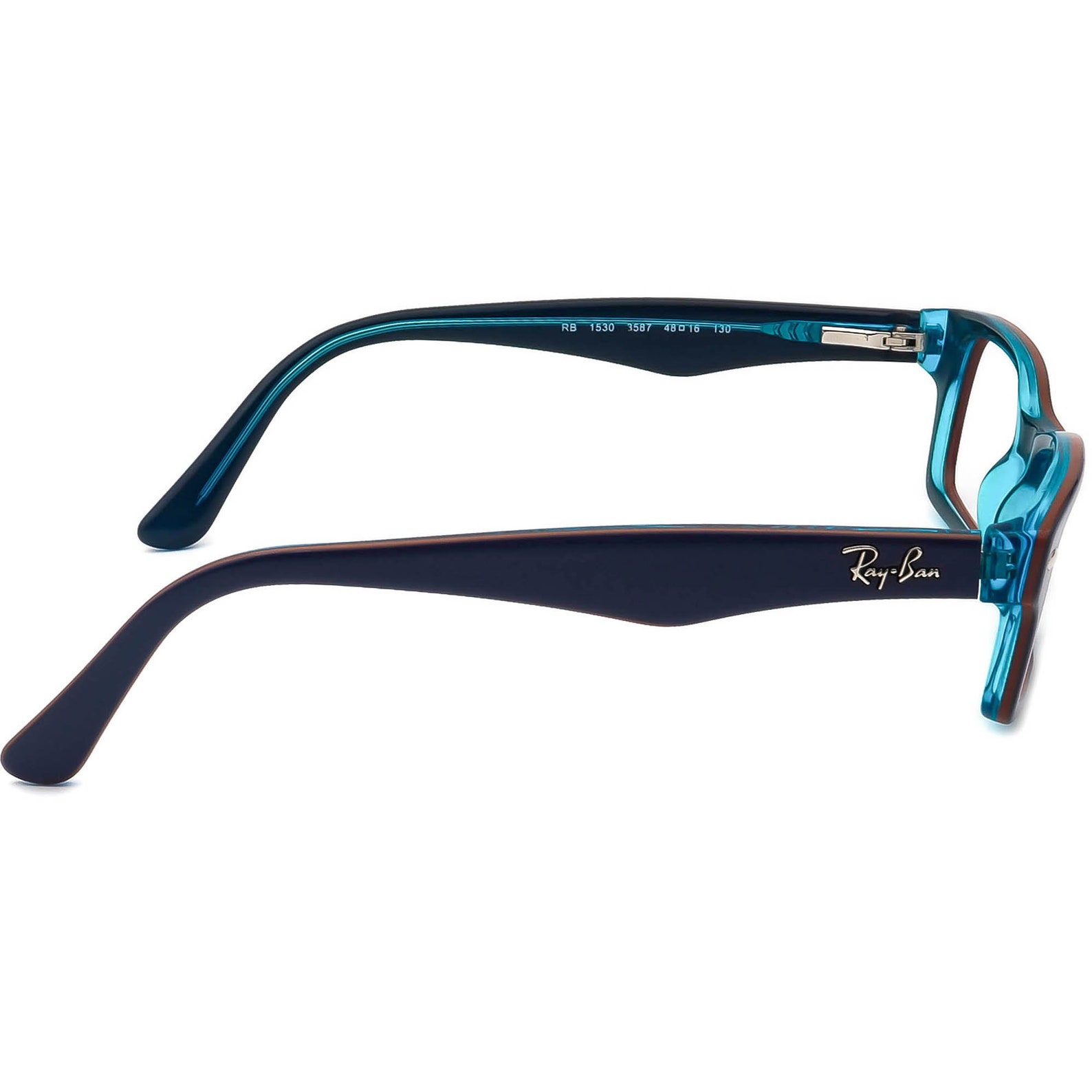 Ray-ban Small Eyeglasses RB 1530 3587 Purple on Turquoise Rectangular ...