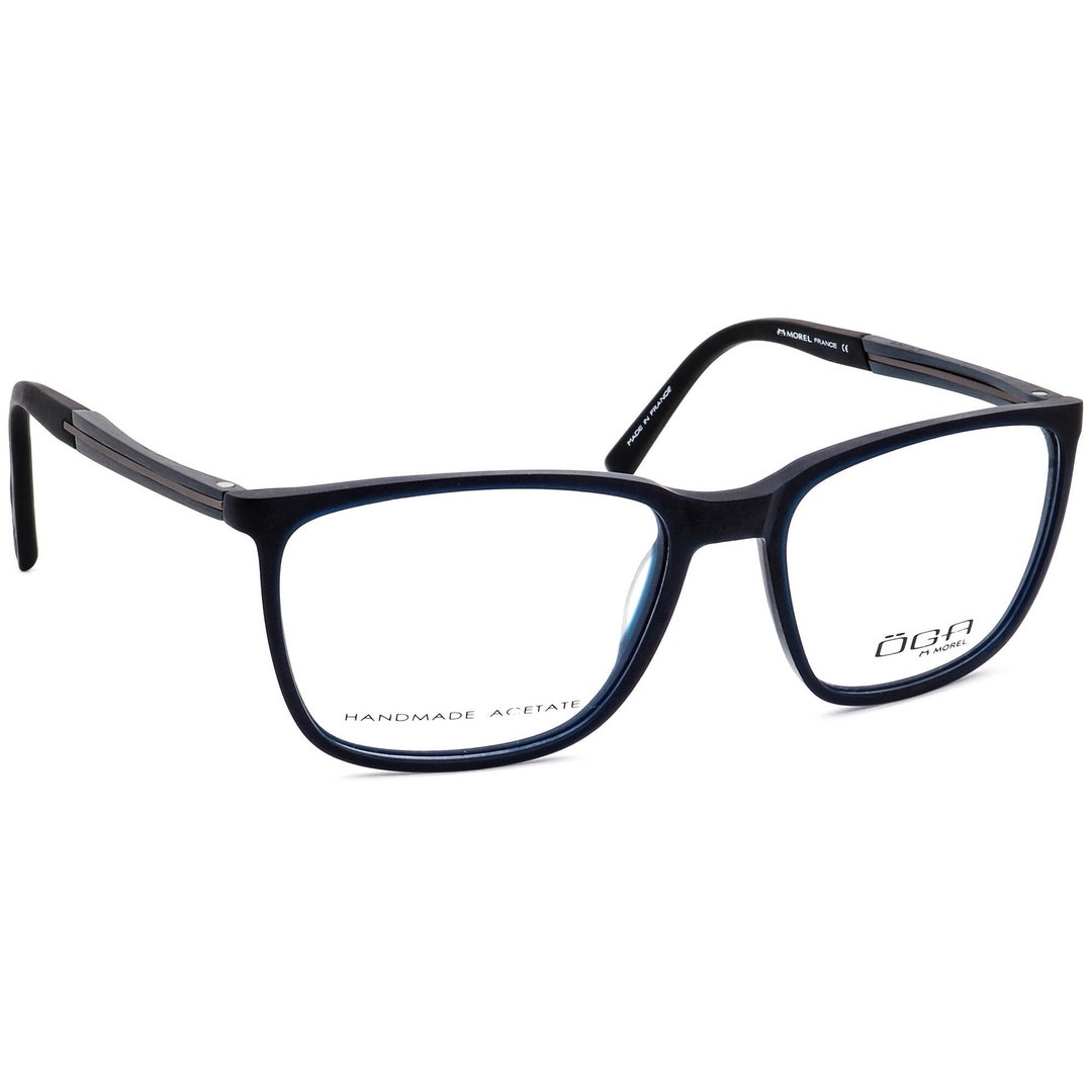 Morel Men's Eyeglasses OGA 10053O BG12 Matte Dark Blue Square Frame ...