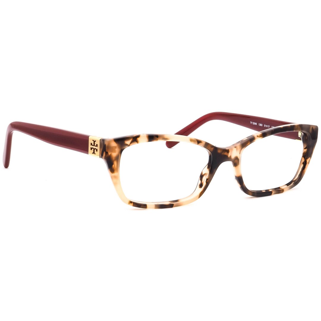 Tory Burch Women's Eyeglasses TY 2049 1363 Peach Tortoise/cabernet Rectangular Frame 51[]17 135 ...