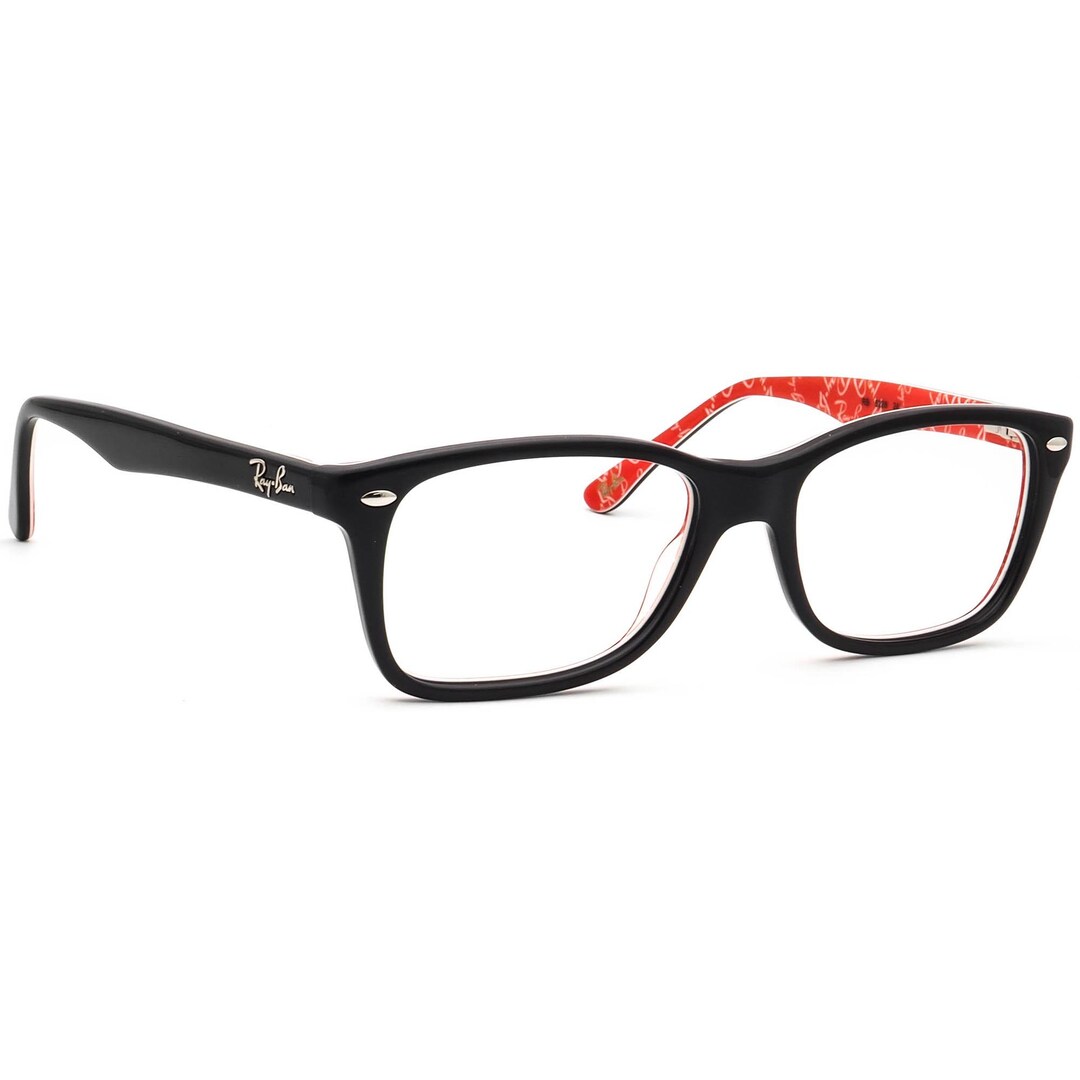 Ray-ban Eyeglasses RB 5228 2479 Black on Red Square Frame 53[]17 140 - Etsy