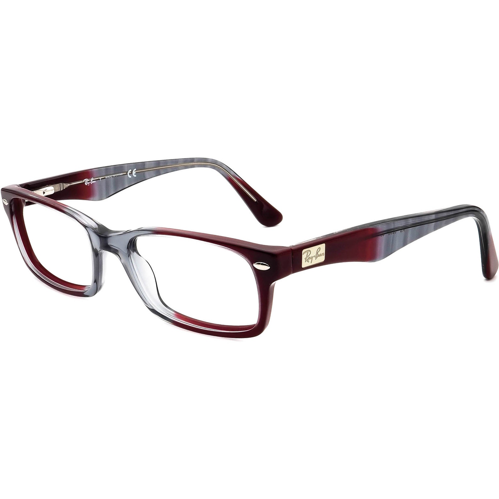 Ray-ban Eyeglasses RB 5206 5517 Burgundy&gray Rectangular Frame 5218 ...