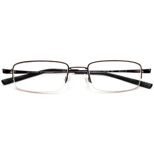 Nike Men's Eyeglasses 4192 215 With Flexon Brown Half Rim Metal Frame ...