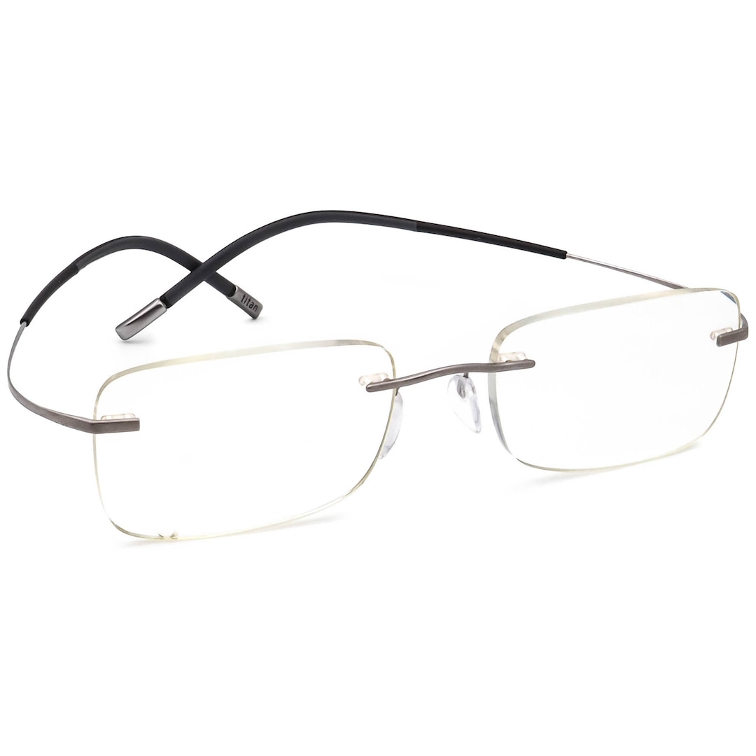 Silhouette Eyeglasses 7581 60 6061 Titan Matte Gunmetal Rimless Frame ...