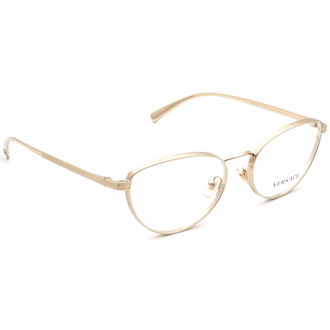 Versace Eyeglasses MOD.1266 1252 Shiny Gold Cat Eye Metal Frame Italy ...