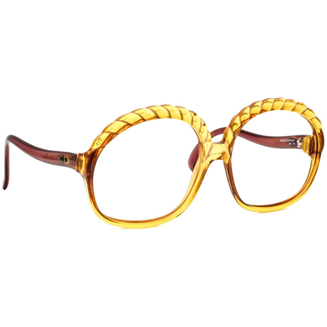 Christian Dior Vintage Sunglasses Frame Only 2062 80 Honey Oversized 60 ...