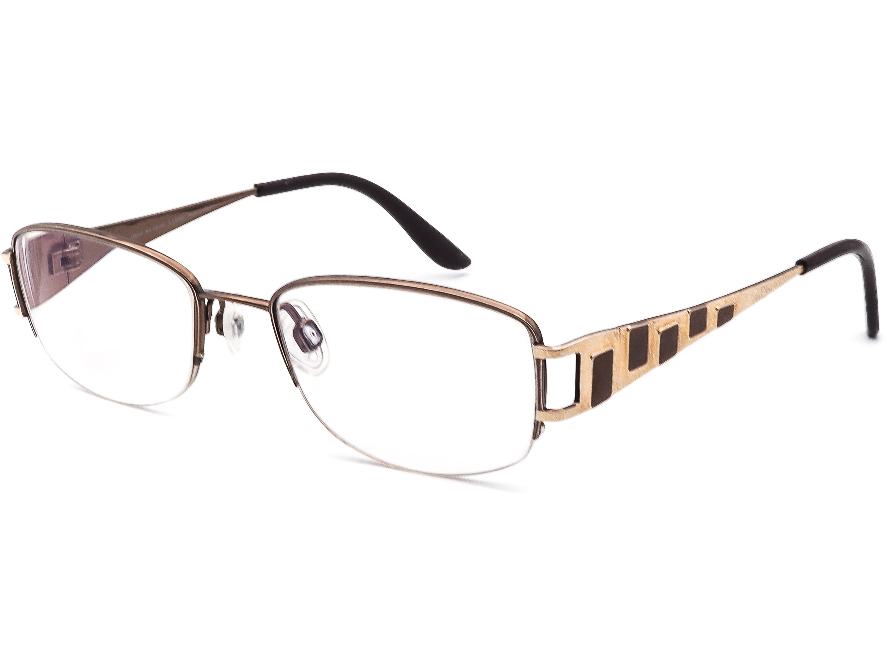 Charmant Eyeglasses CH10842 DO Pure Titanium Gold/brown Half | Etsy