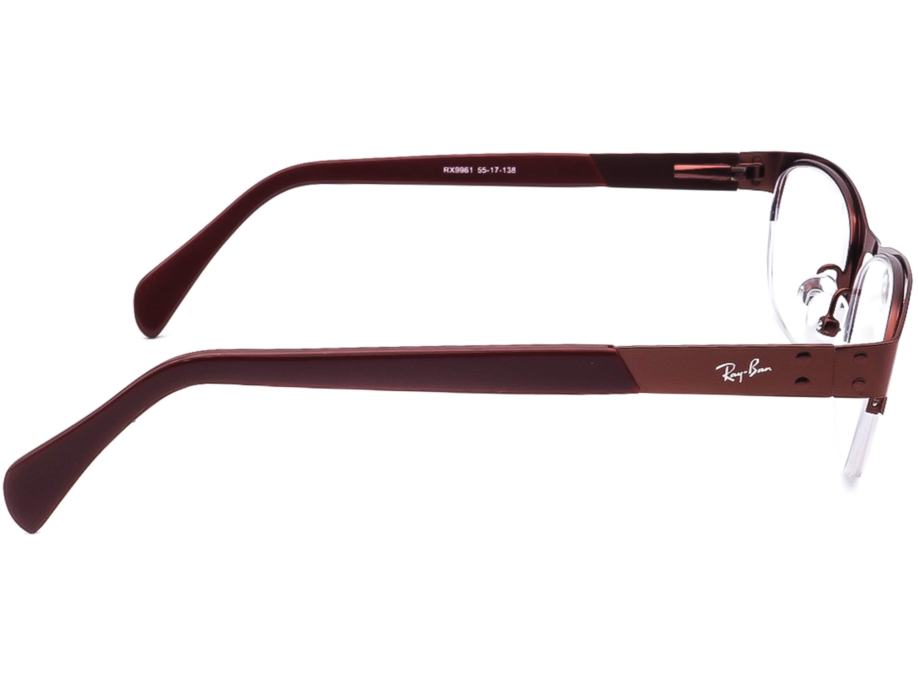 Ray Ban Eyeglasses RX9961 1819 Burgundy Half Rim Frame 4817 | Etsy