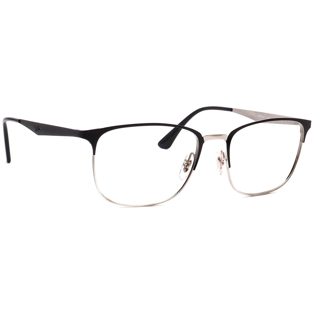 Ray-ban Eyeglasses RB 6421 2997 Matte Black/silver Square Metal Frame ...