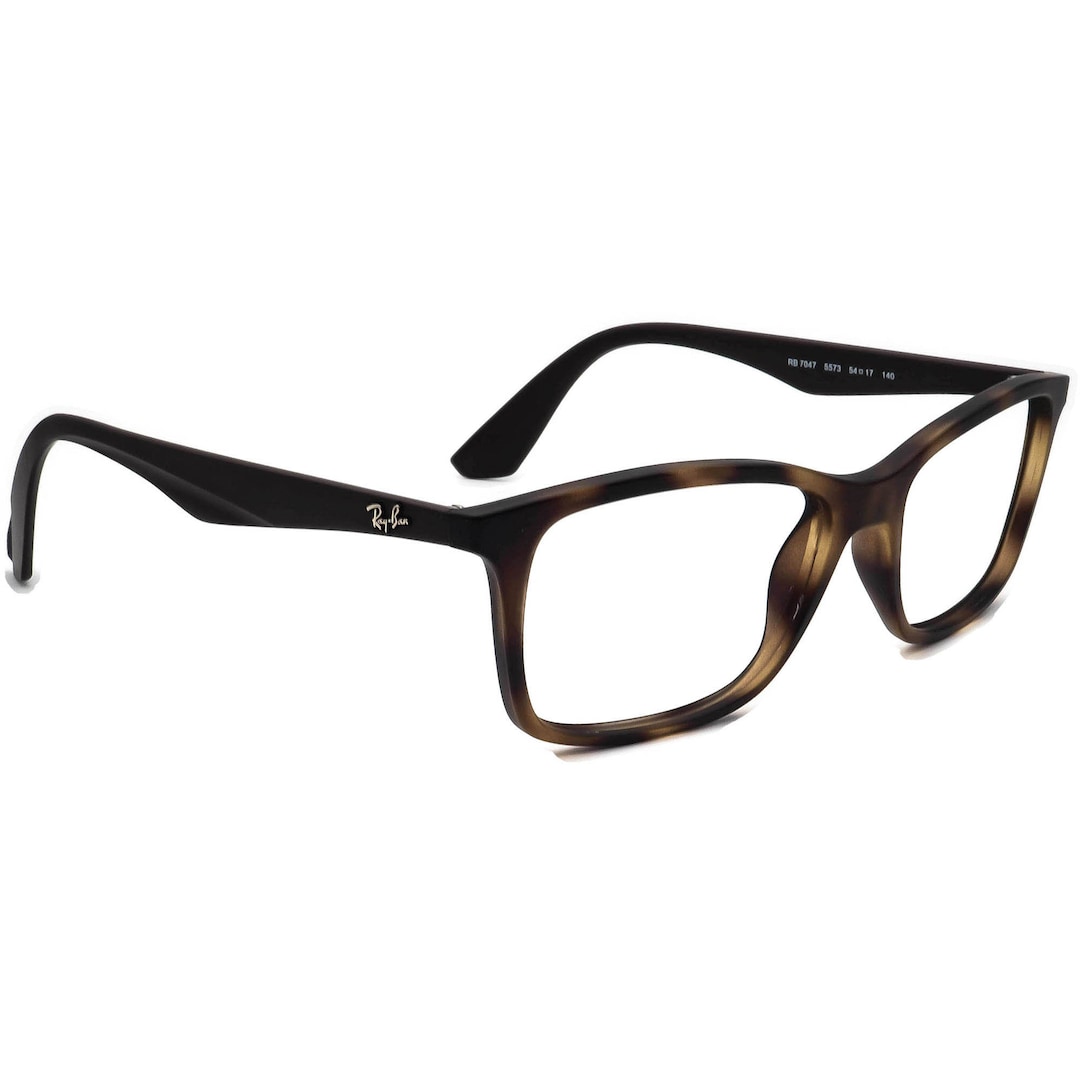 Ray-ban Eyeglasses RB7047 5573 Matte Tortoise/brown Rectangular Frame ...