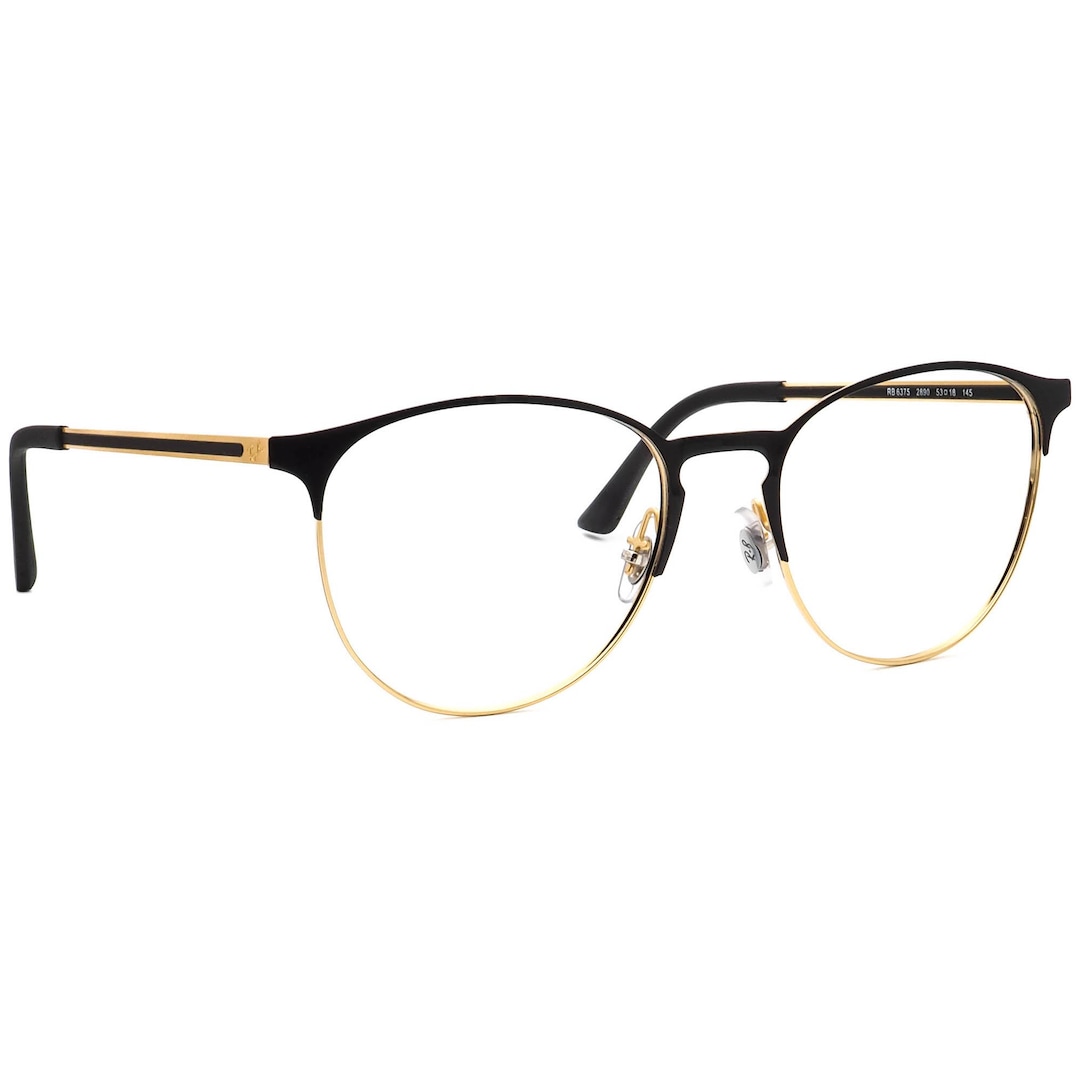 Ray-ban Eyeglasses RB 6375 2890 Polished Black/gold Phantos Metal Frame ...